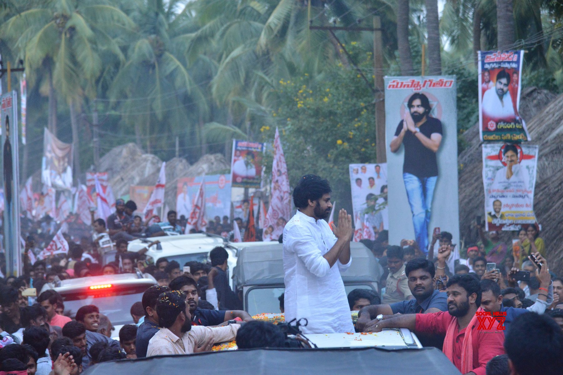 JanaSena Chief Pawan Kalyan Amalapuram Road Show - Gallery - Social ...