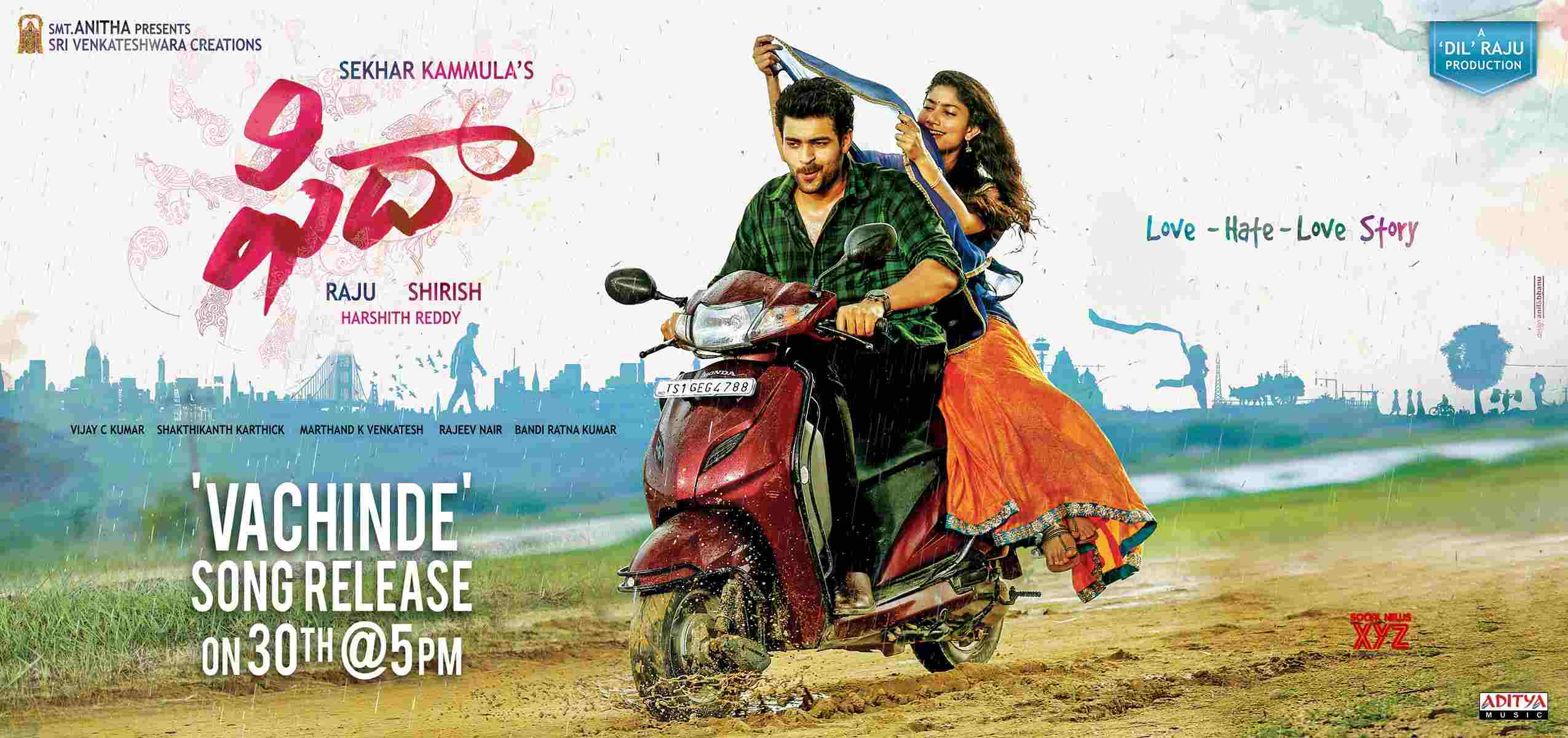 Fidaa First Song Announcement Poster - Social News XYZ