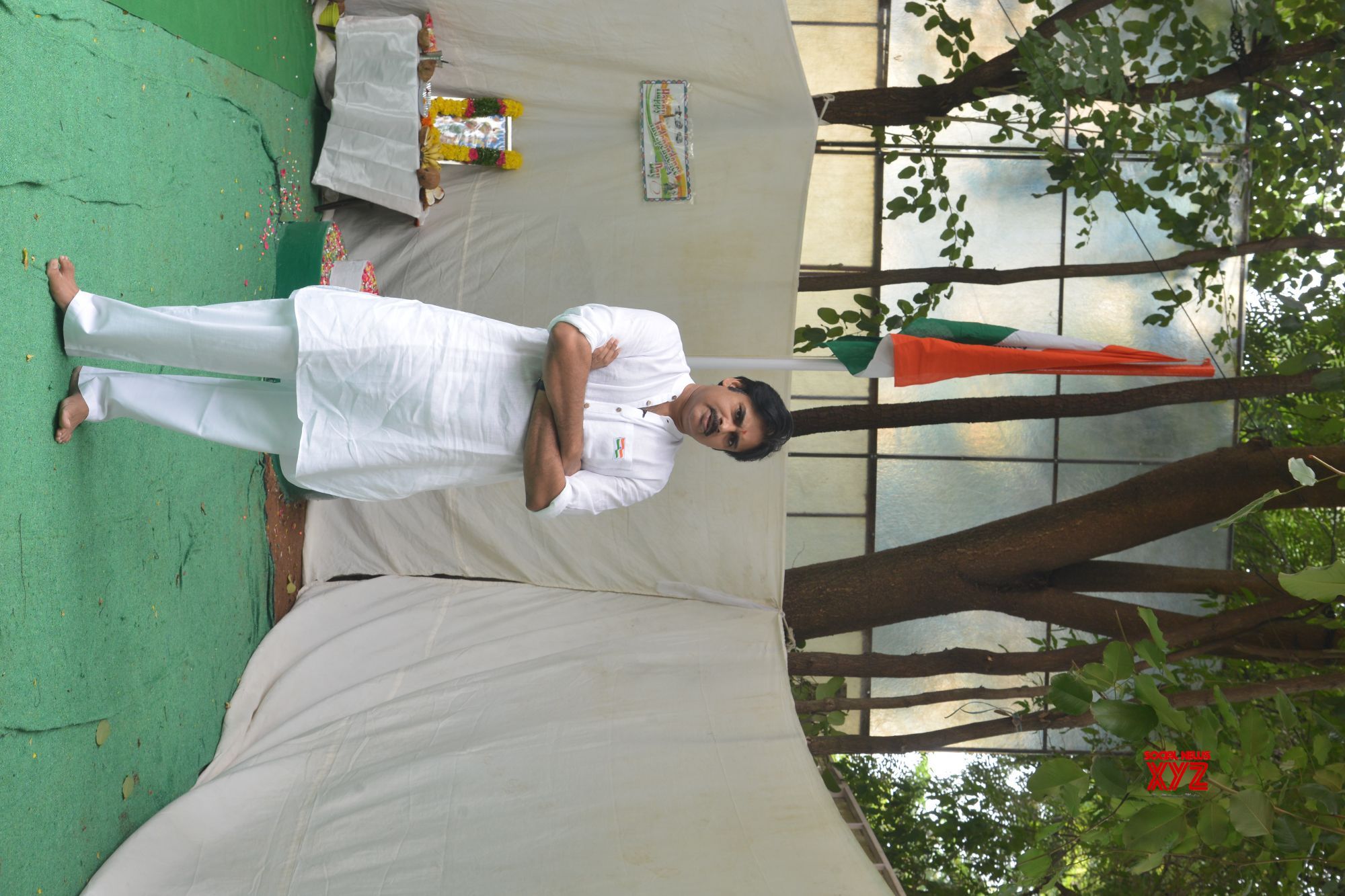 Janasena Party Chief Pawan Kalyan Flag Hoisting At Party Office Gallery - Social News XYZ