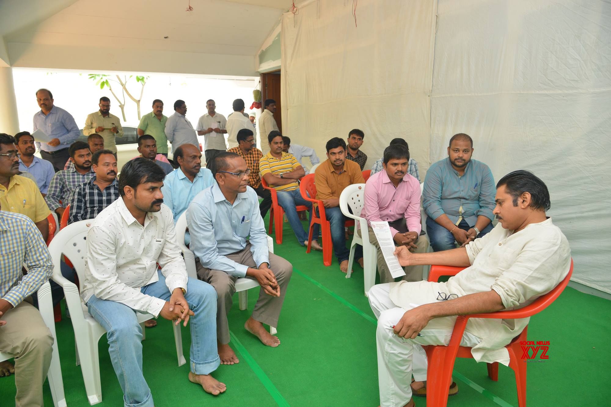 Janasena Party Chief Pawan Kalyan Meet With Dredging Corporation of India Employees Gallery ...
