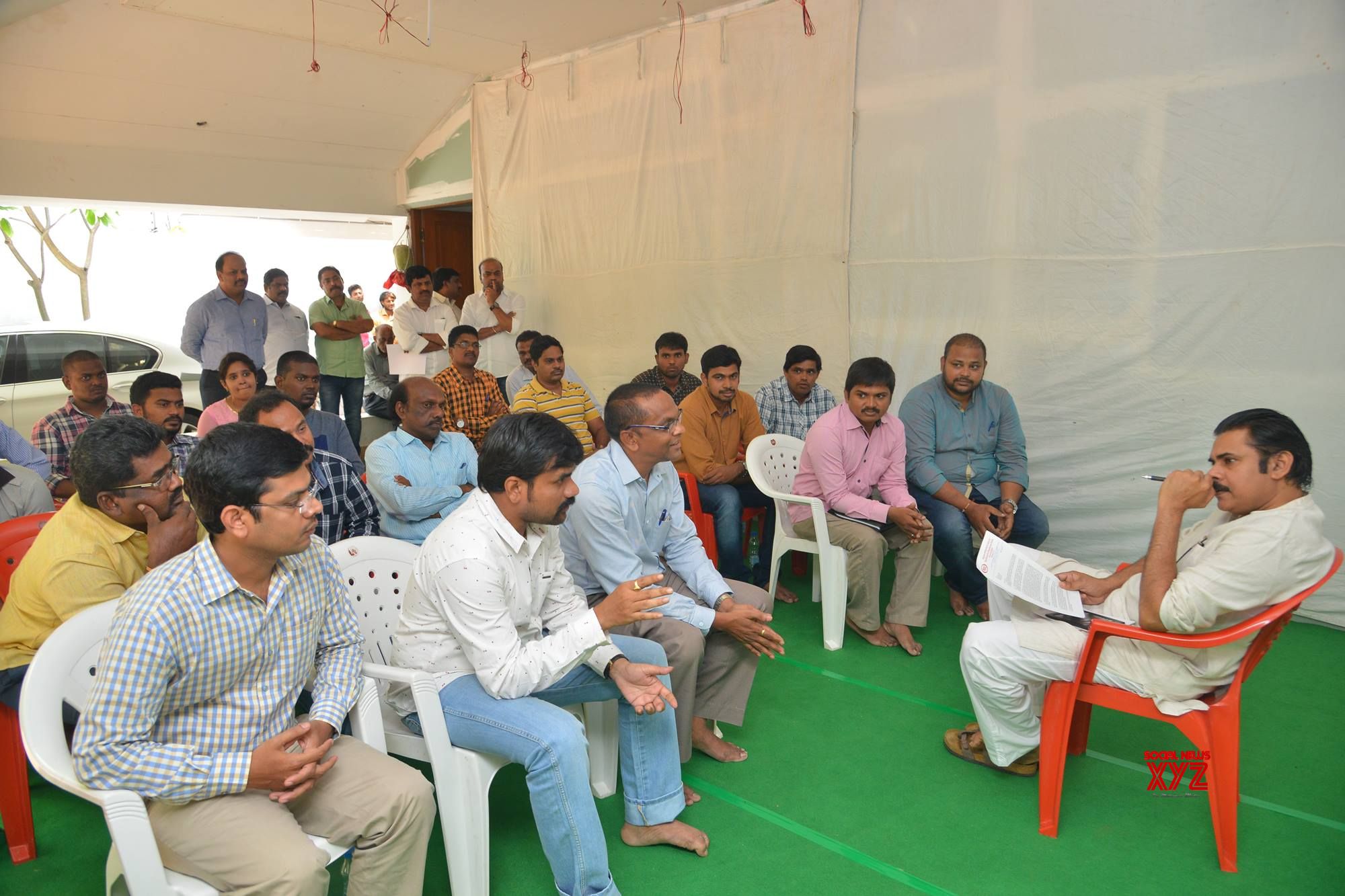 Janasena Party Chief Pawan Kalyan Meet With Dredging Corporation of India Employees Gallery ...