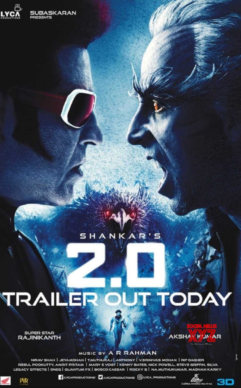 2.0 Trailer Launch Timings Posters - Social News XYZ