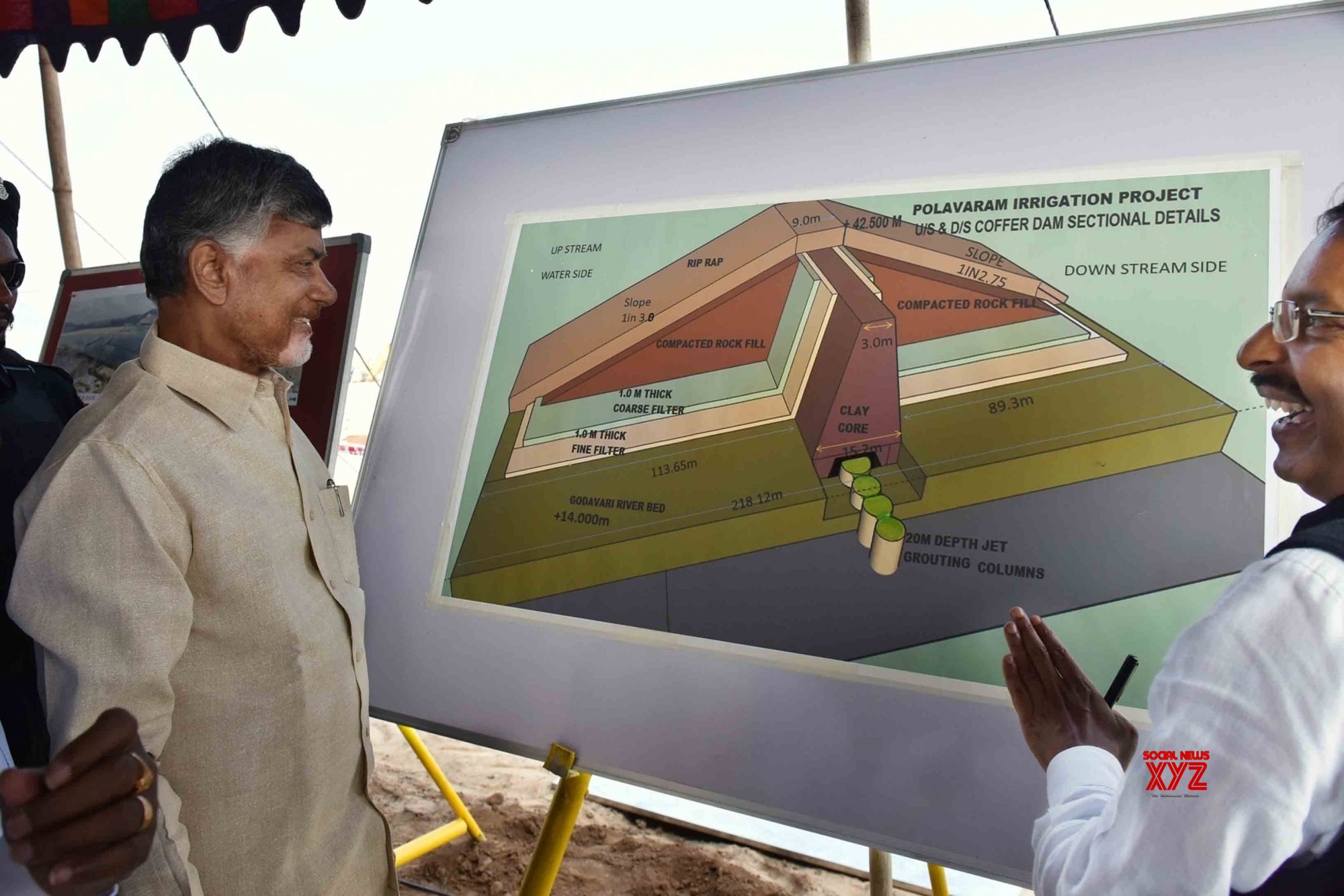 Godavari (Andhra Pradesh): Chandrababu Naidu at Polavaram project site ...