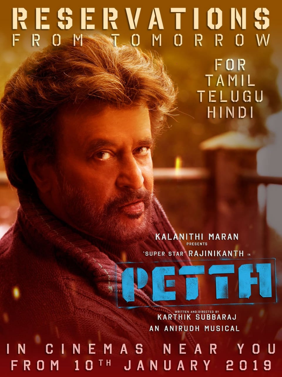 Petta Movie Reservations From Tomorrow Poster - Social News XYZ
