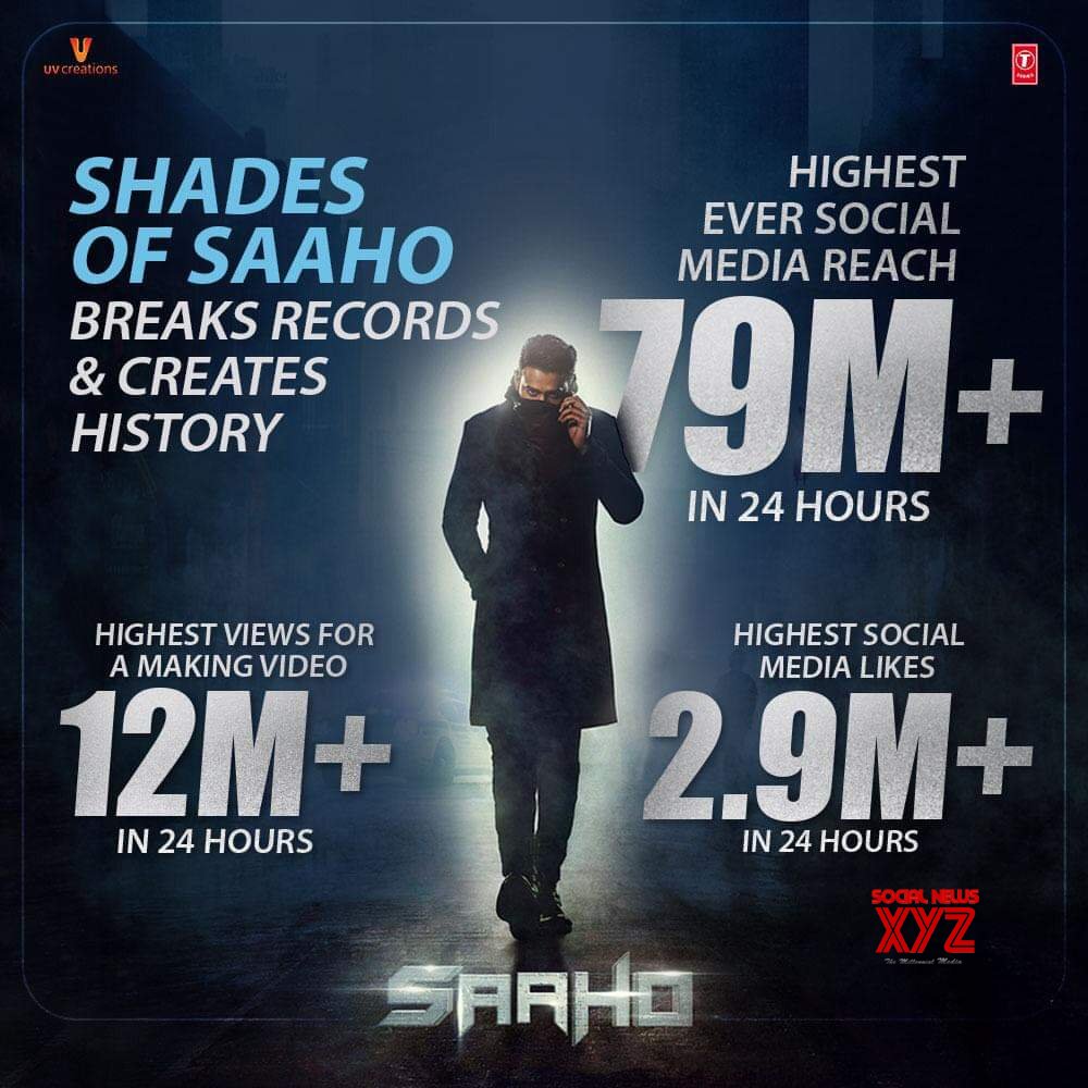 Shades Of Saaho 2 Breaks Records And Creates History Poster - Social ...