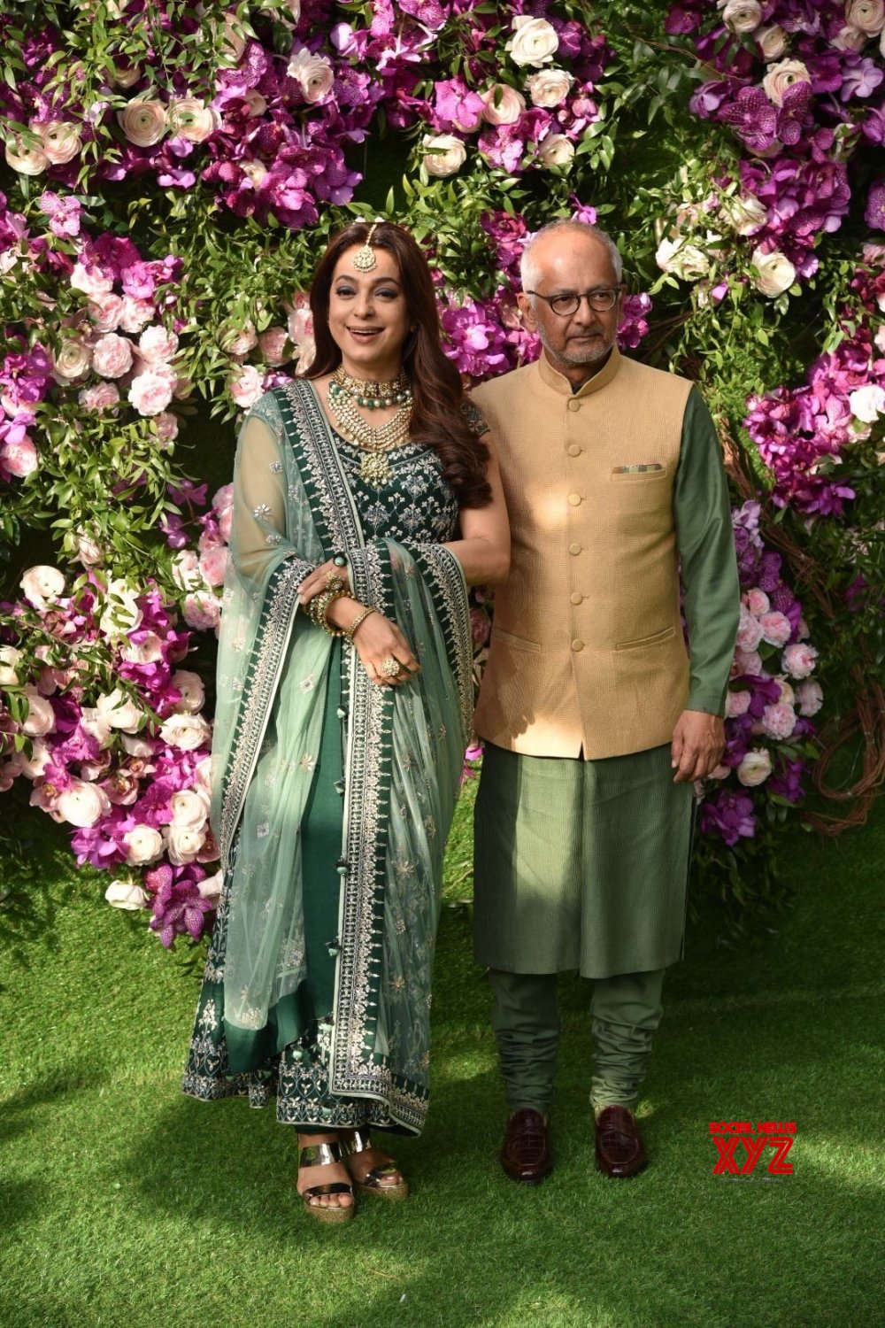 Mumbai: Juhi Chawla and Jay Mehta at Akash, Shloka wedding festivities ...