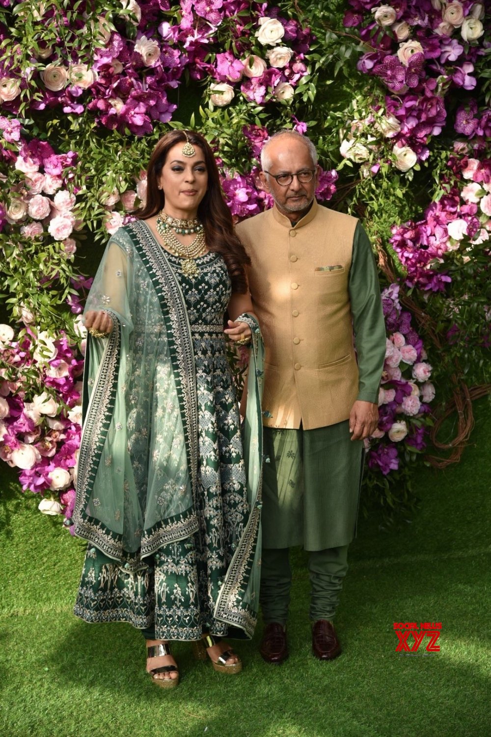 Mumbai: Juhi Chawla and Jay Mehta at Akash, Shloka wedding festivities ...
