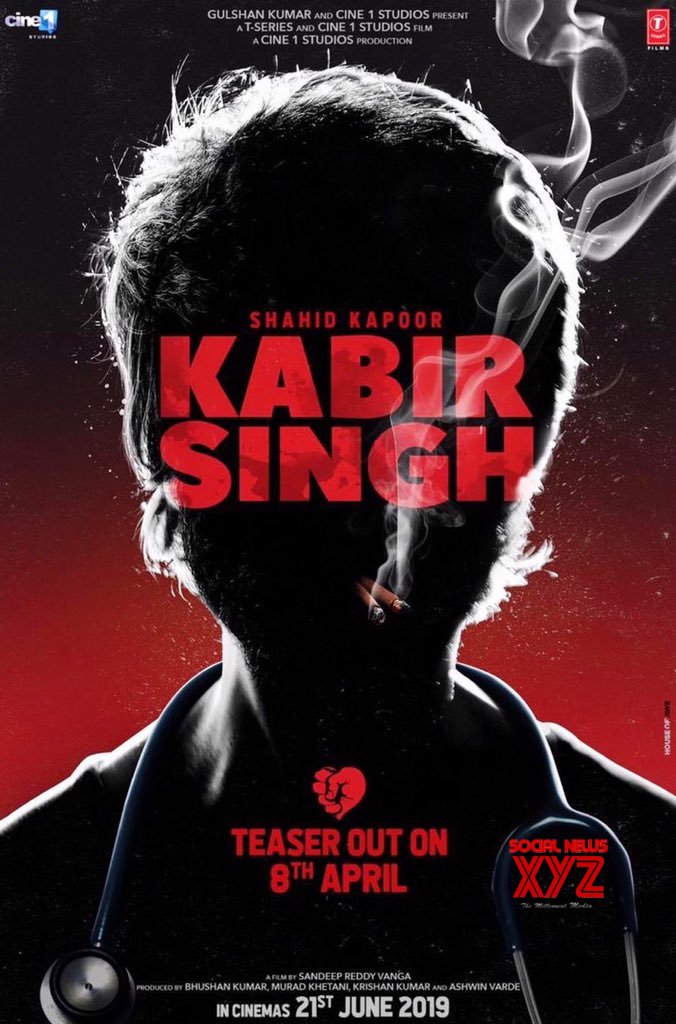 Arjun Reddy Hindi Remake Kabir Singh First Look Poster - Social News XYZ