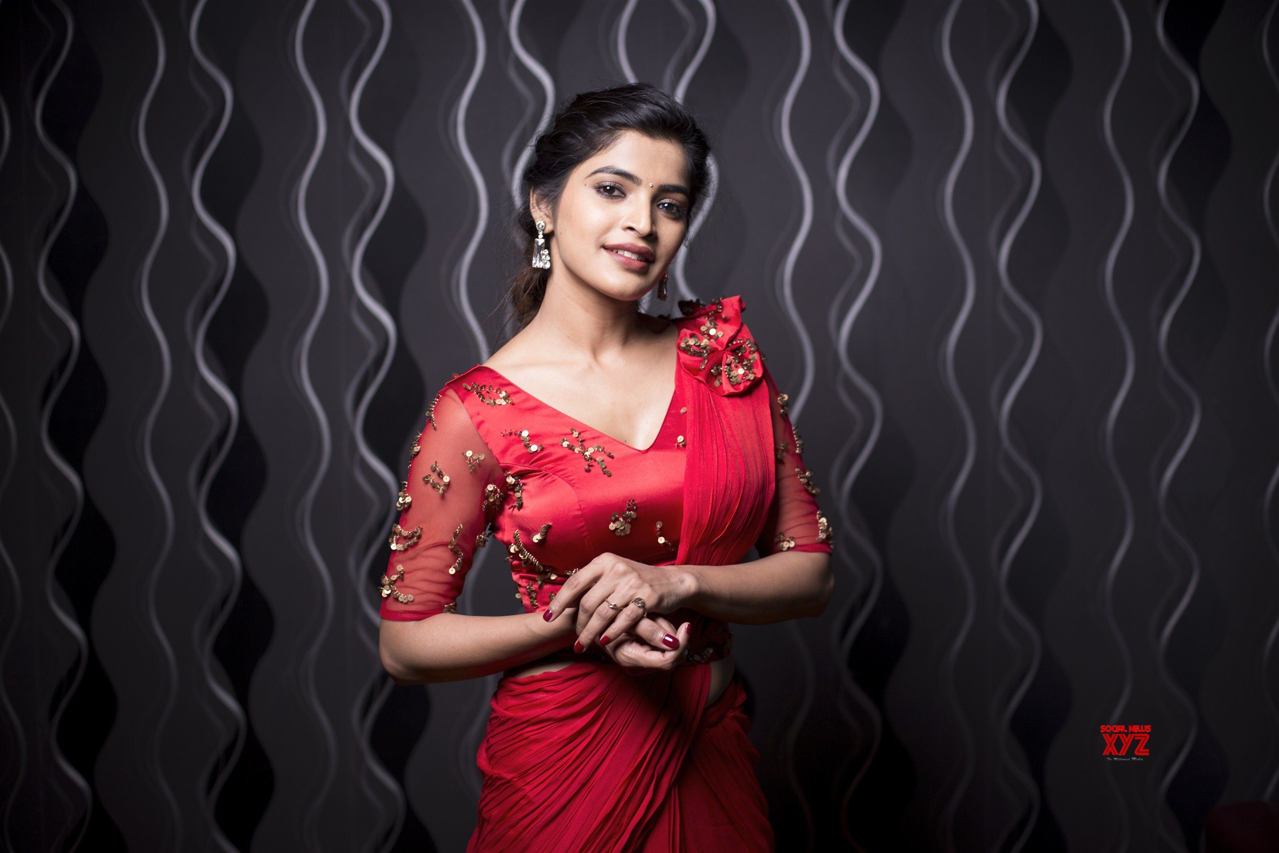 Actress Sanchitha Shetty Radiant In Red Stills - Social News XYZ