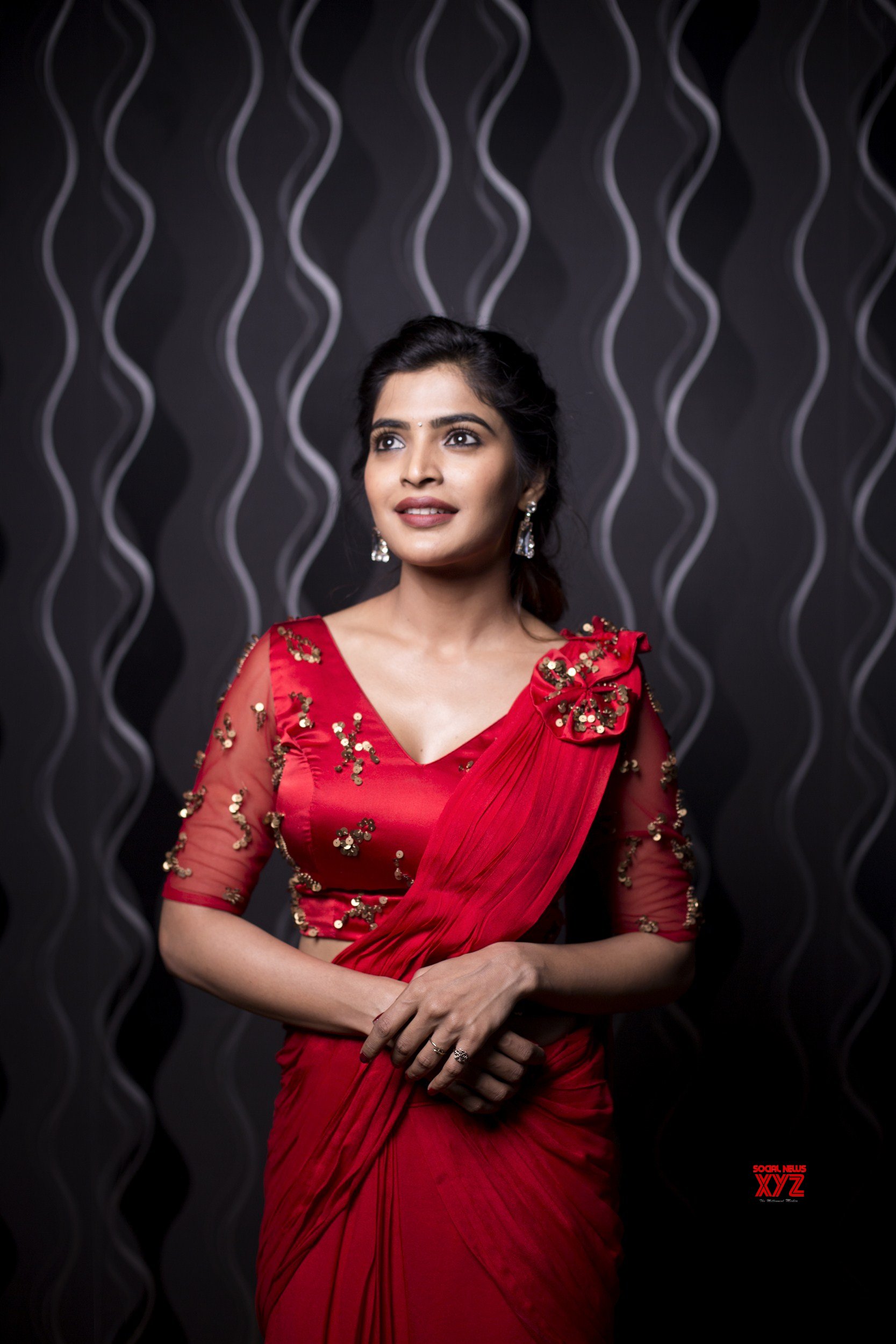 Actress Sanchitha Shetty Radiant In Red Stills - Social News XYZ