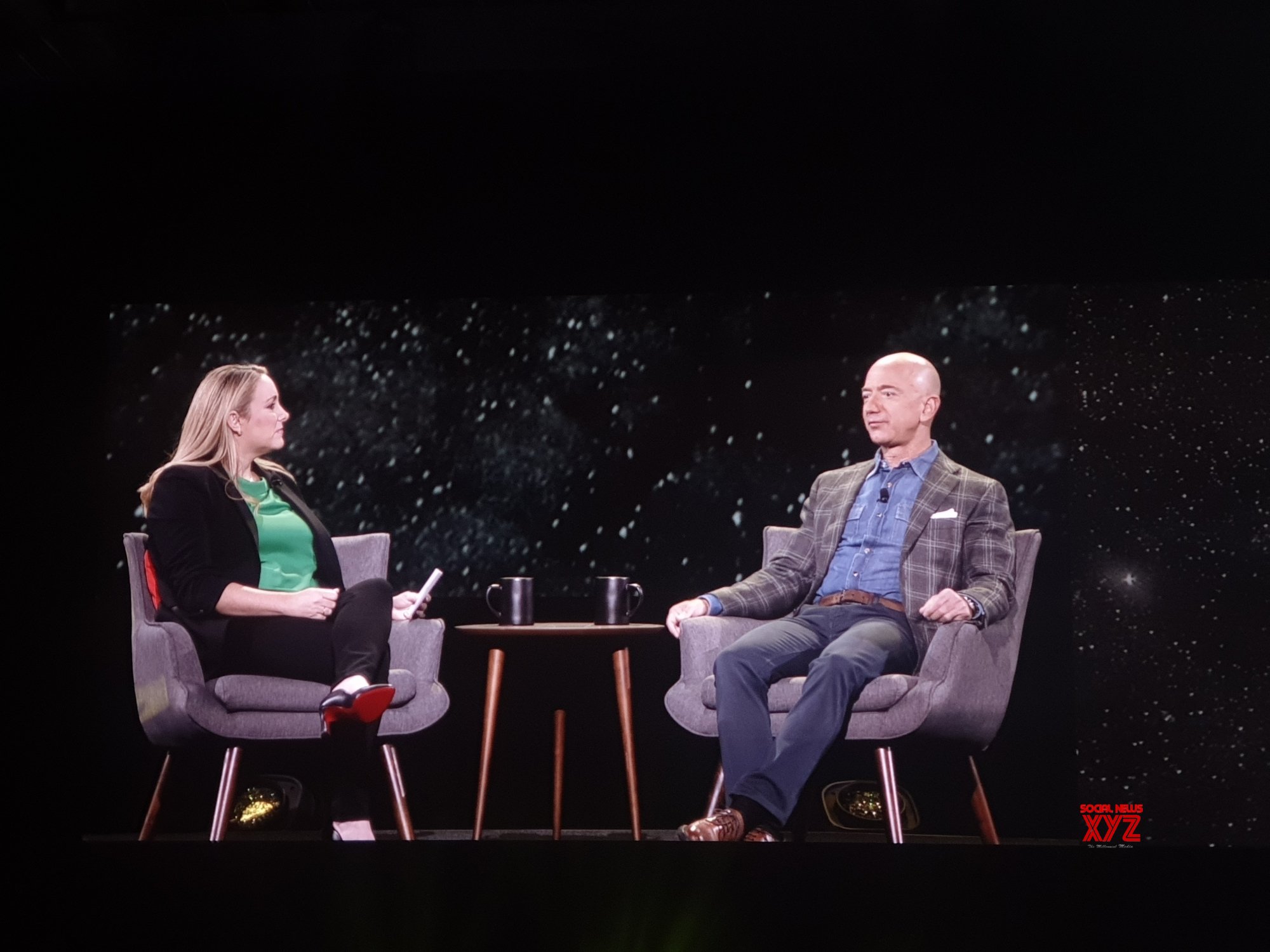 Las Vegas: Jeff Bezos during on - stage talk at Amazon re: Mars ...