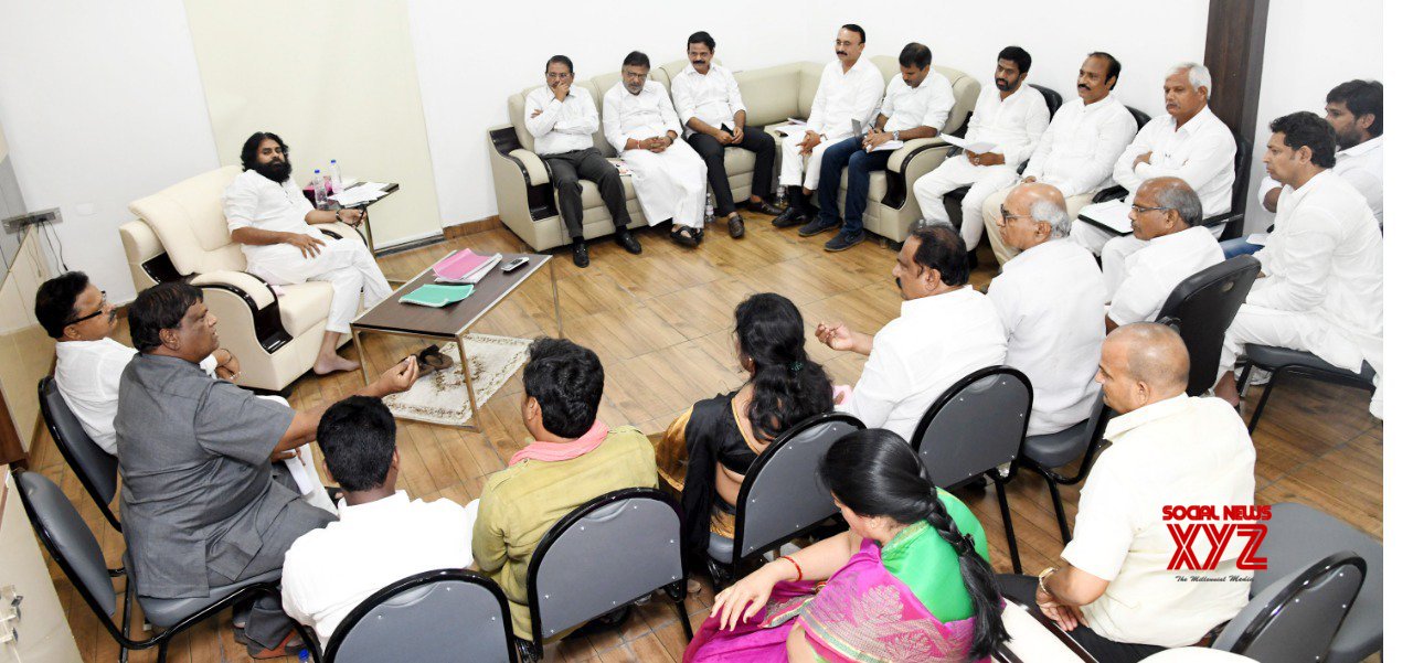 JanaSena Chief Pawan Kalyan Interaction With Guntur District Leaders Gallery - Social News XYZ