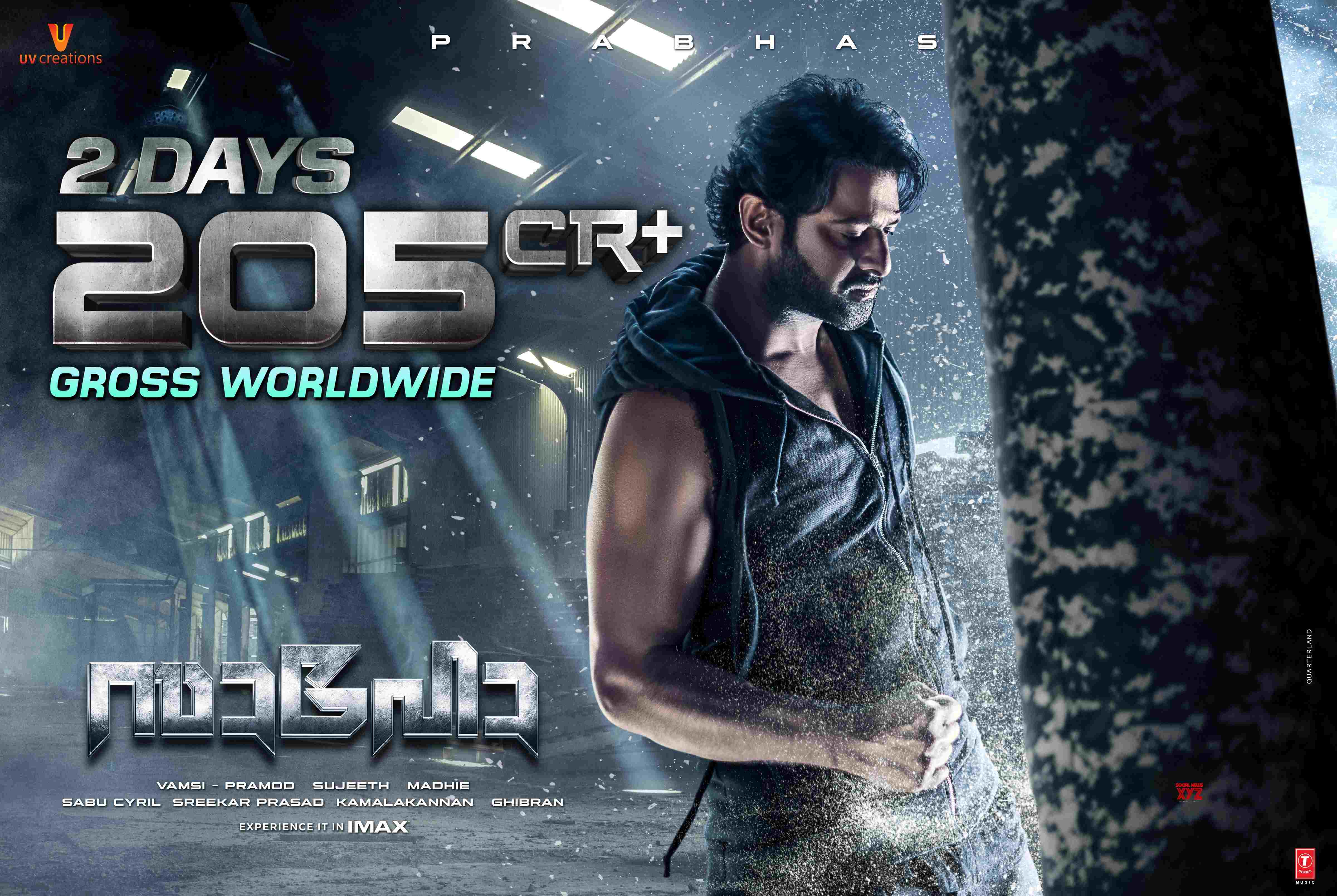 Saaho Movie 205 Cores In 2 Days Super HD Posters - Social News XYZ