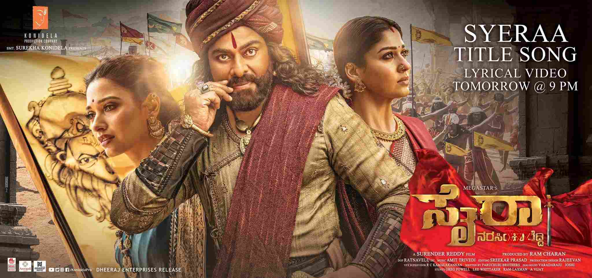 Sye Raa Narasimha Reddy Movie Title Song Lyrical Video Will Release ...