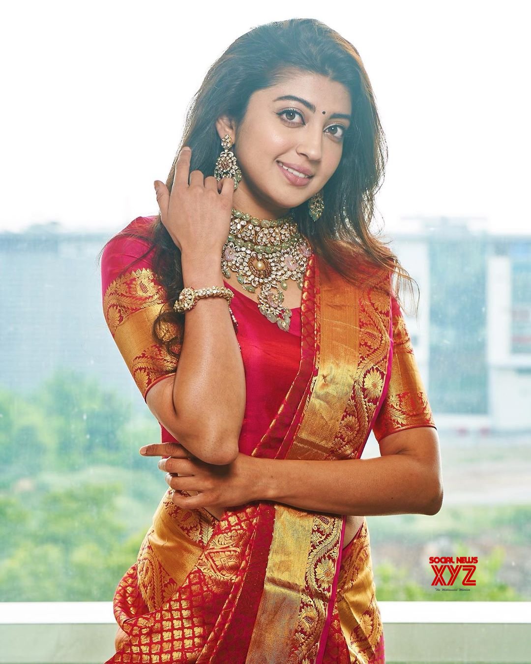 Actress Pranitha Subhash Latest Traditional Saree Stills - Social News XYZ