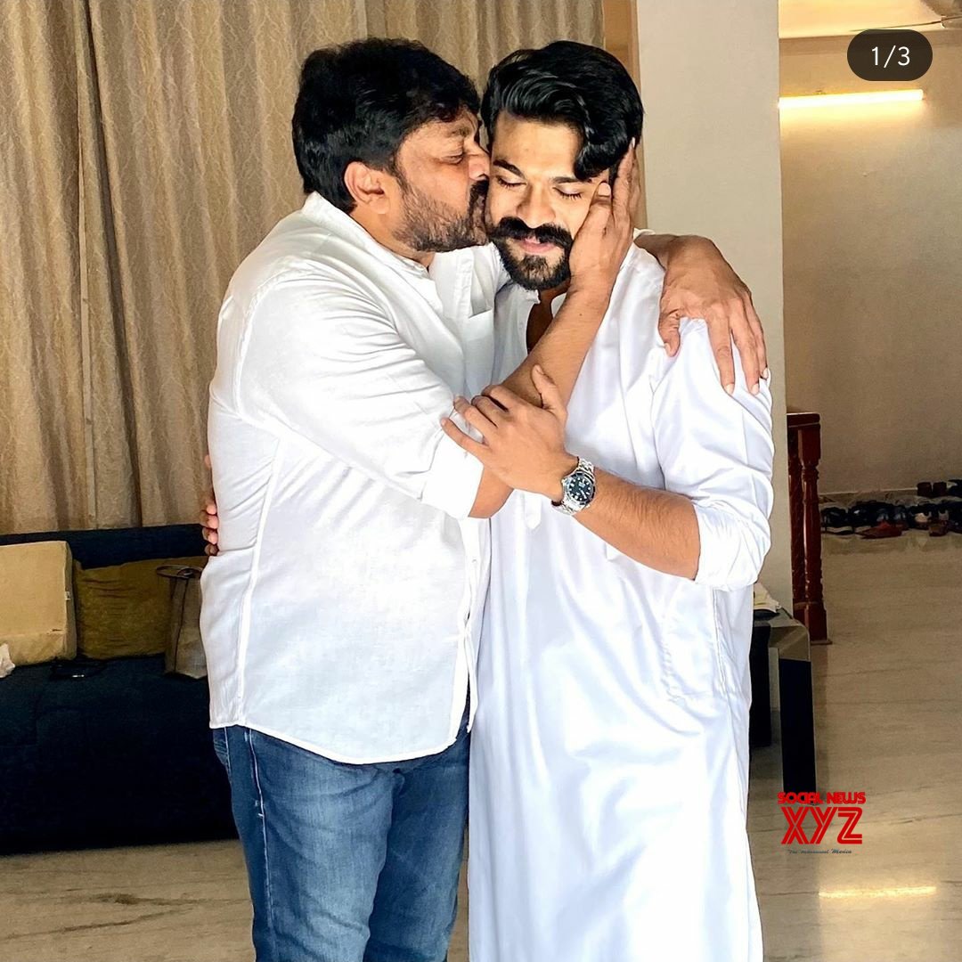 Megastar Chiranjeevi And Ram Charan Stills Celebrating Sye Raa ...