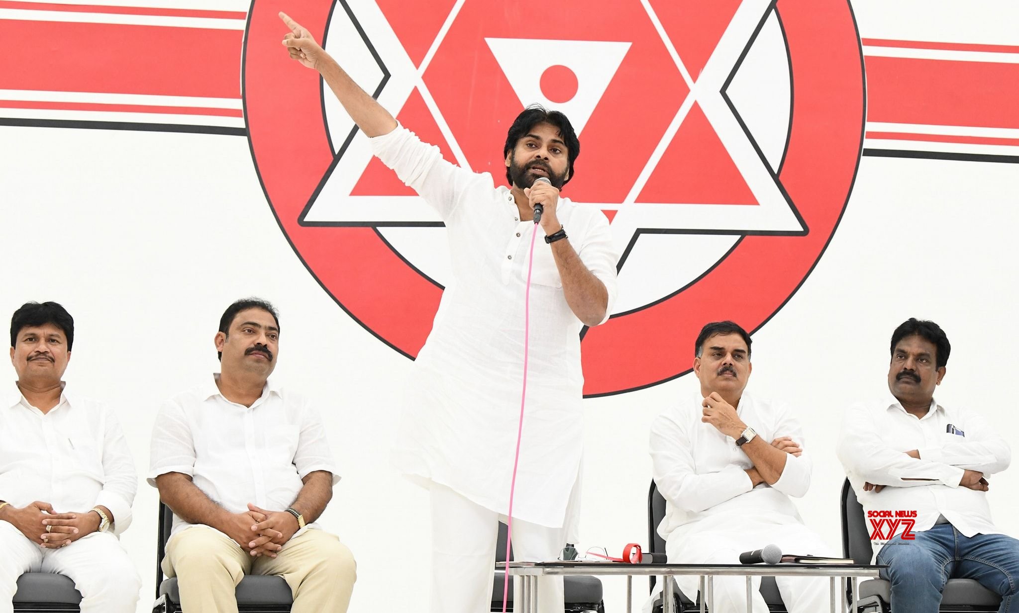 JanaSena Chief Pawan Kalyan At Prakasam District Review Meeting Gallery - Social News XYZ