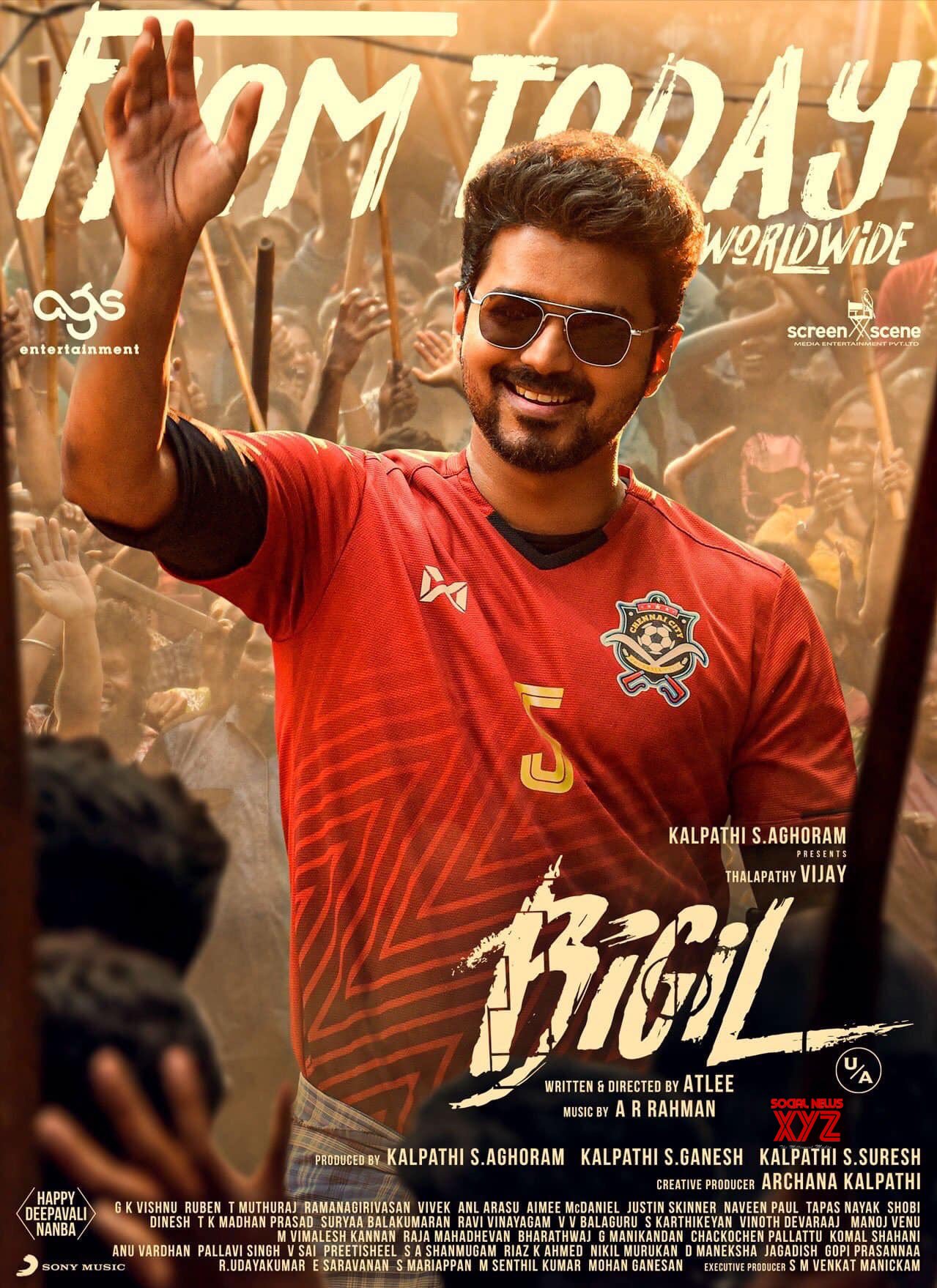 Thalapathy Vijay's Bigil Movie From Today Poster - Social News XYZ