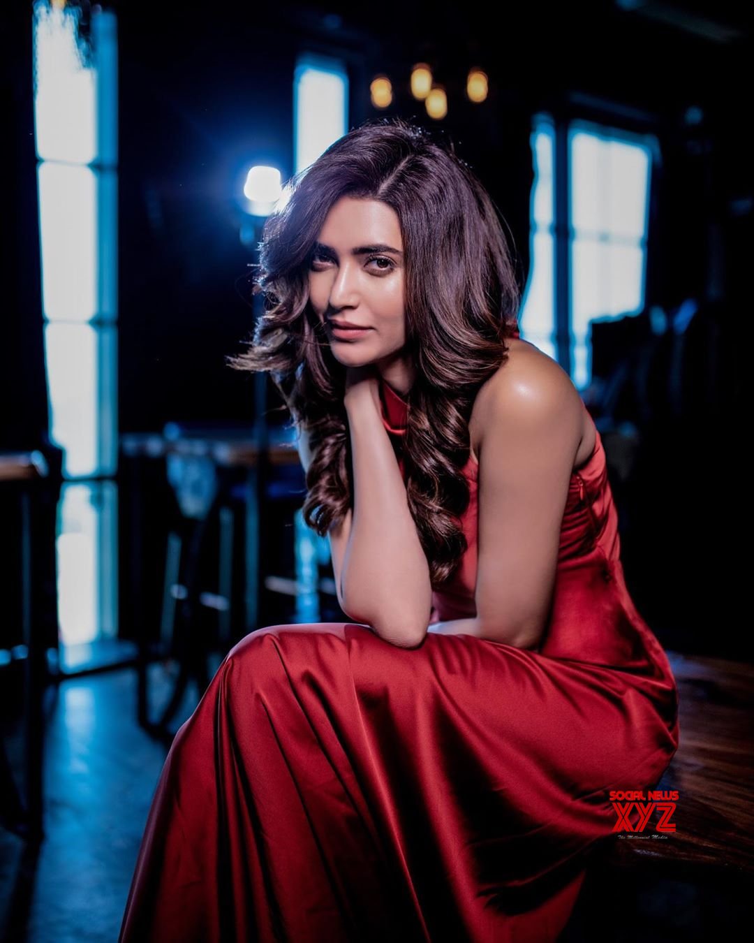 Actress Karishma Tanna Stunning Stills In A Red Dress - Social News XYZ