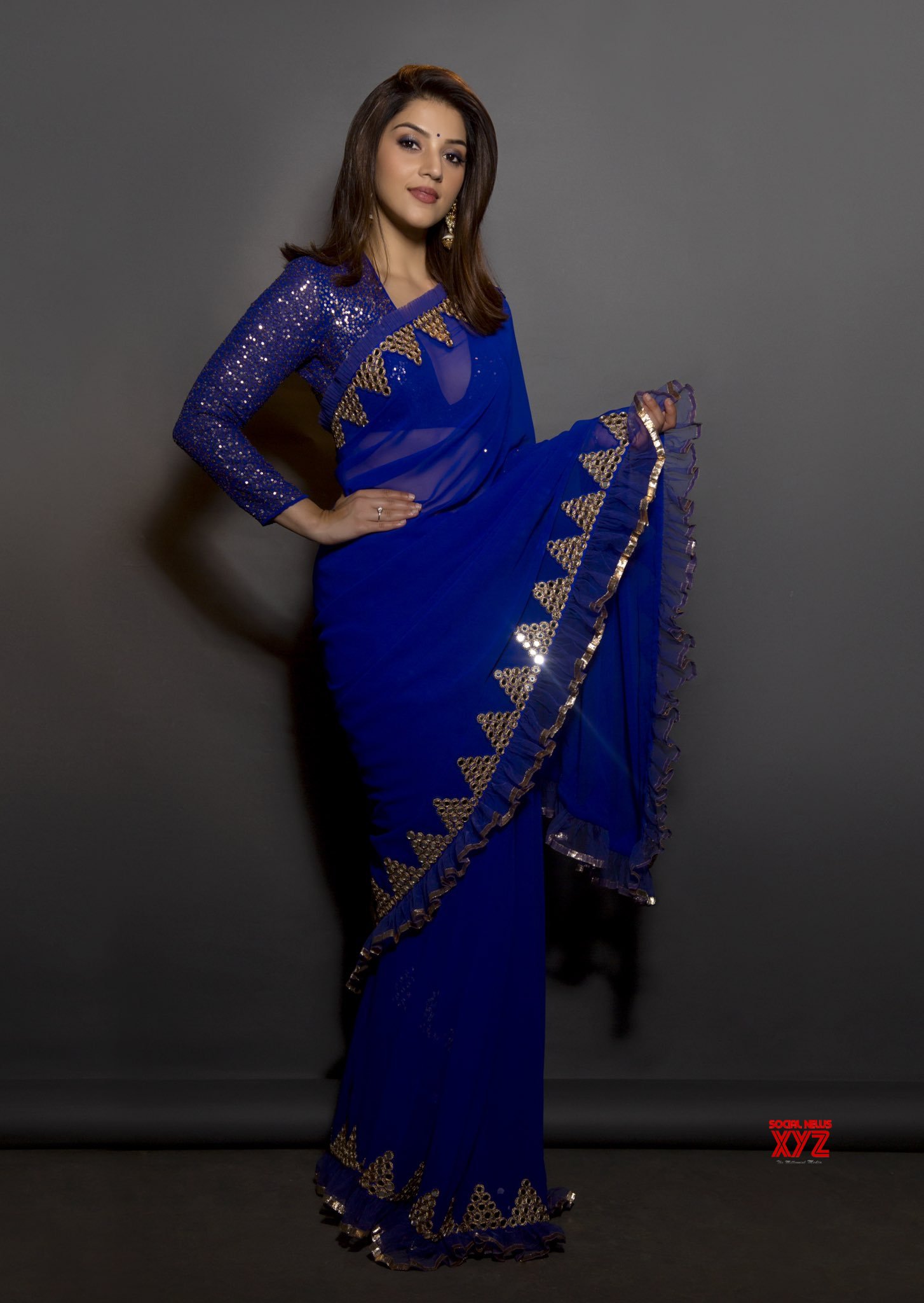 Actress Mehreen Pirzada Gorgeous New Stills In A Saree - Social News XYZ