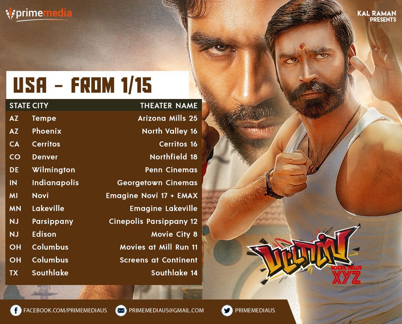 Dhanush's Pattas Movie USA Theater List Posters - Social News XYZ