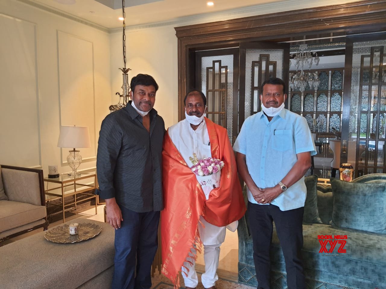 AP BJP President Somu Veerraju And 30 Rojullo Preminchadam Ela Producer Babu SV Met Megastar ...