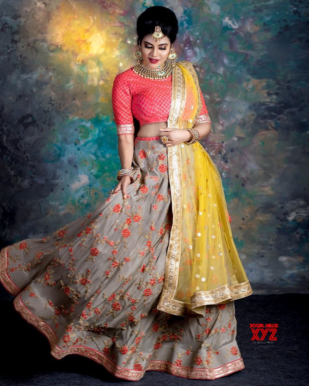 Actress Nivisha New Glamour Traditional Stills - Social News XYZ