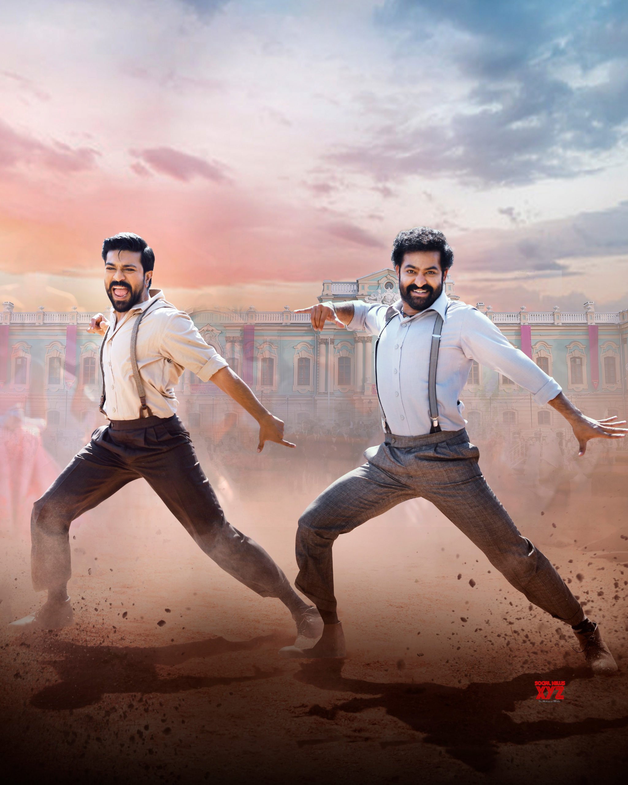 NTR And Ram Charan Stills From RRR Movie Mass Anthem Naatu Naatu ...
