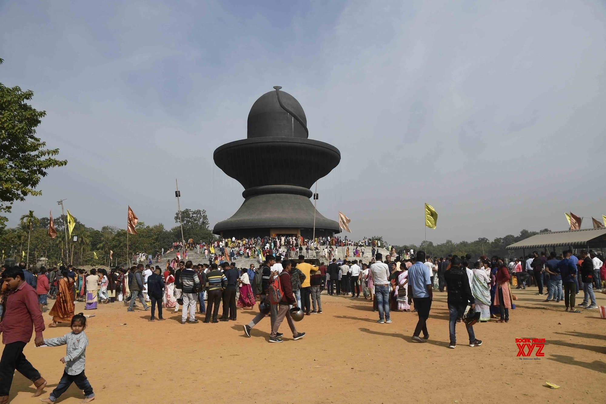 Nagaon :Devotees visit Maha Mrityunjay Temple world's largest 126 ...