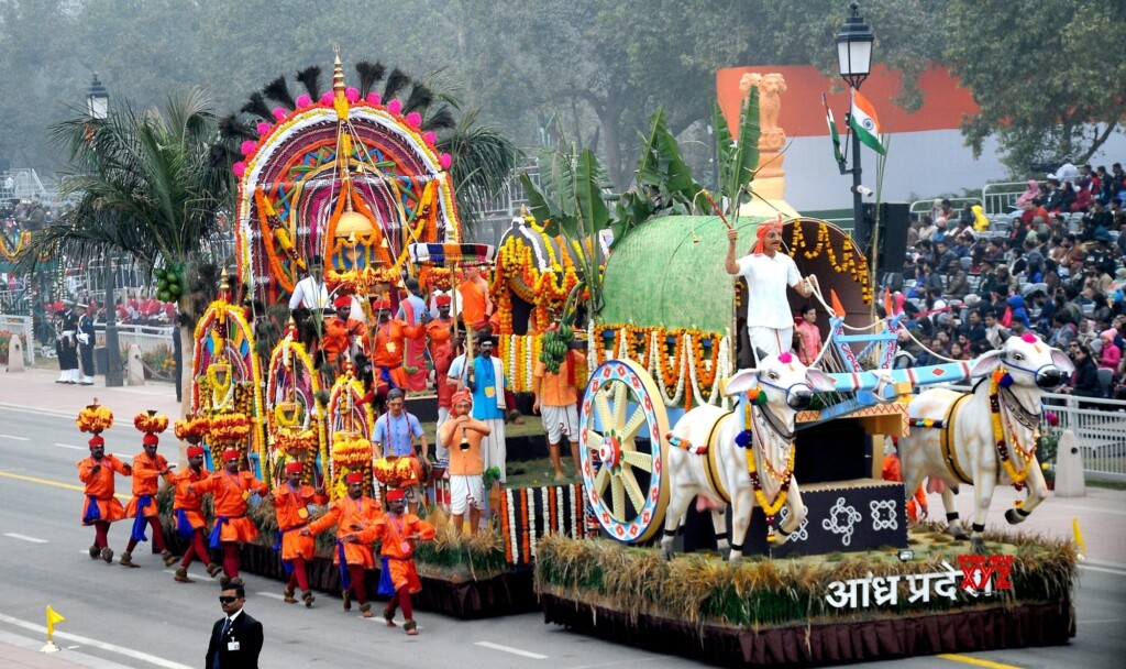 New Delhi:A tableau of Andhra Pradesh drives through Kartavya Path. # ...