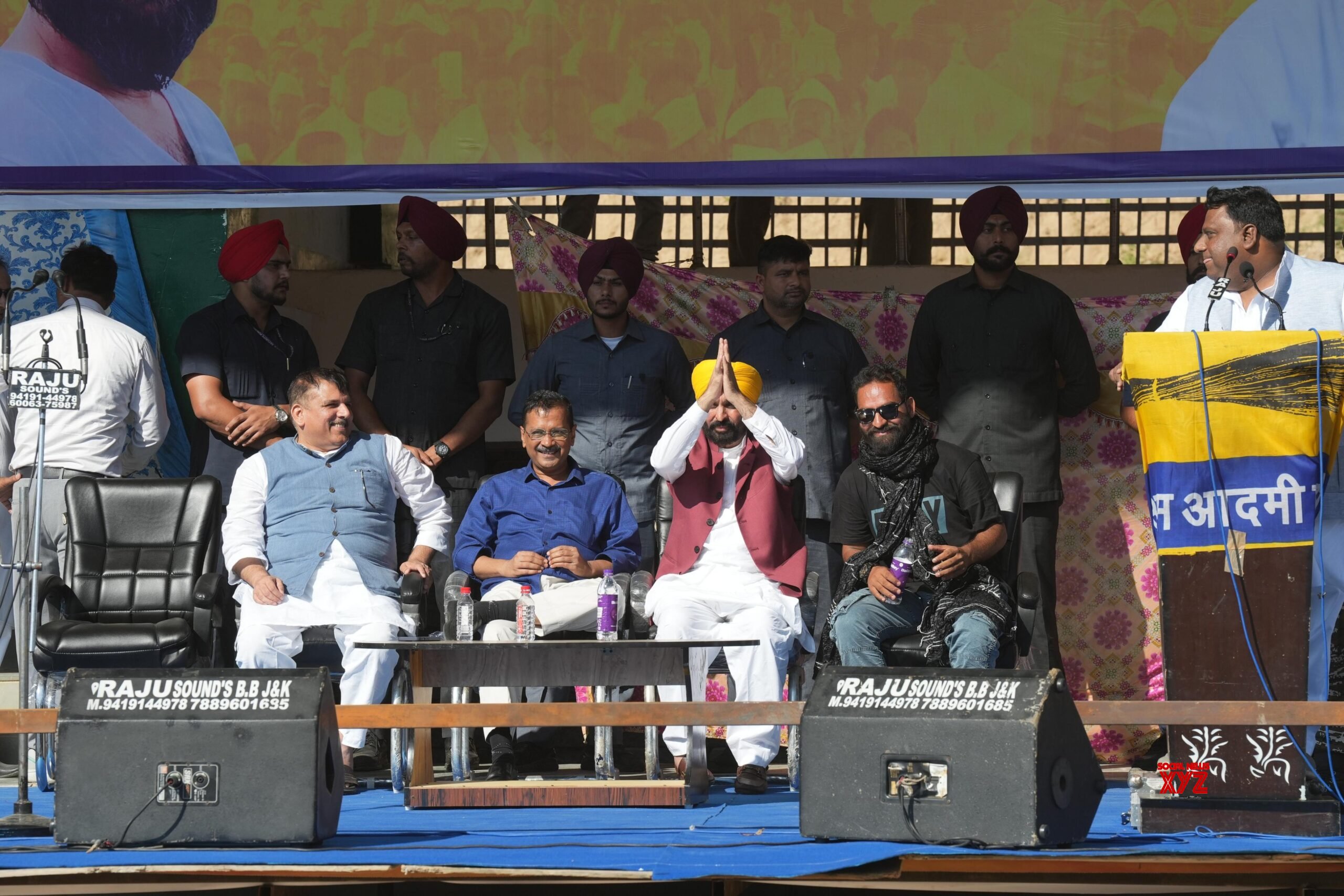 Doda: AAP National Convenor Arvind Kejriwal, Punjab CM Bhagwant Mann, and MP Sanjay Singh ...