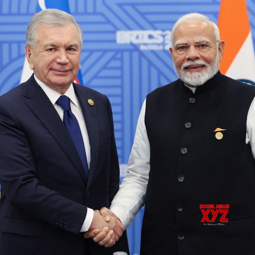 Kazan : Prime Minister Narendra Modi meets Uzbekistan President Shavkat Mirziyoyev - #Gallery ...